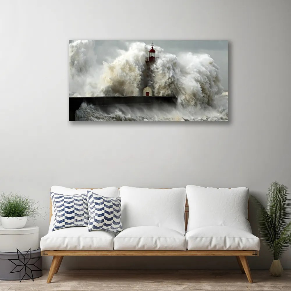 Obraz na plátně Maják Krajina 125x50 cm