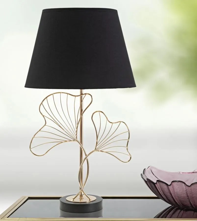 Stolní lampa Leaves 60 cm černo-zlatá