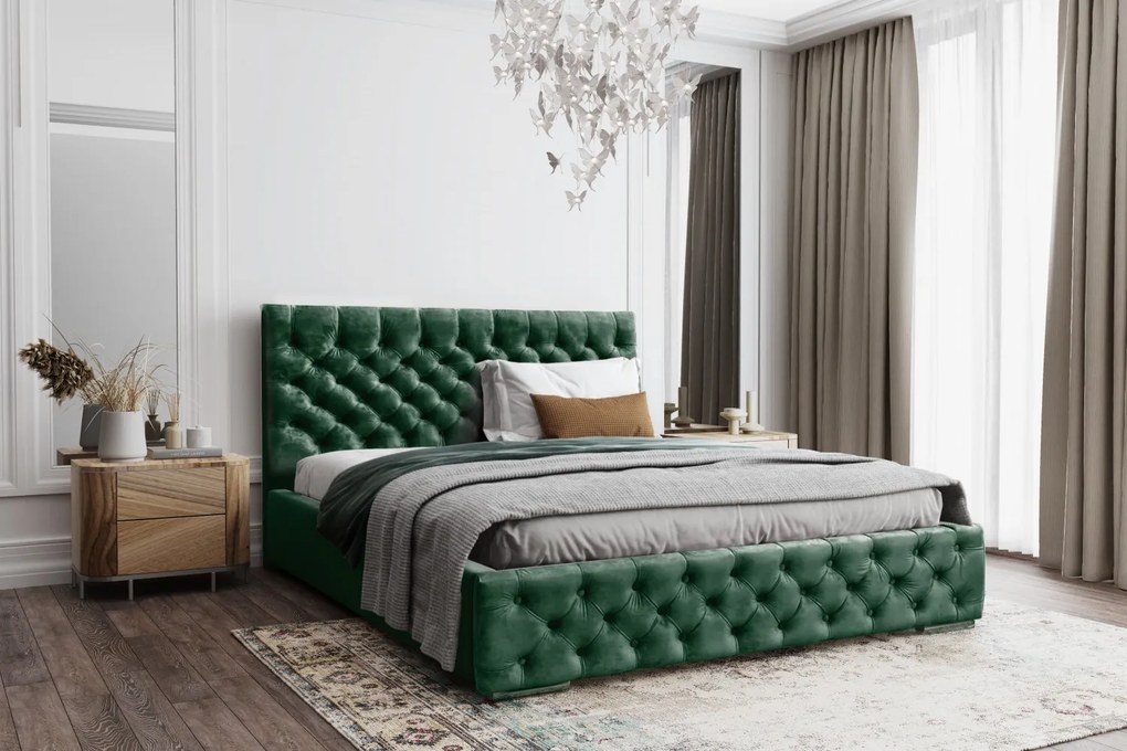Postel MODEL 02 140x200 zelená - MAGIC VELVET 2225
