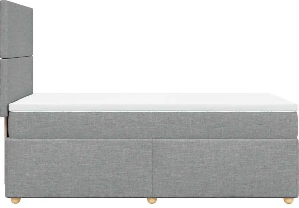 Box spring postel s matrací světle šedý 100 x 200 cm textil 3291184