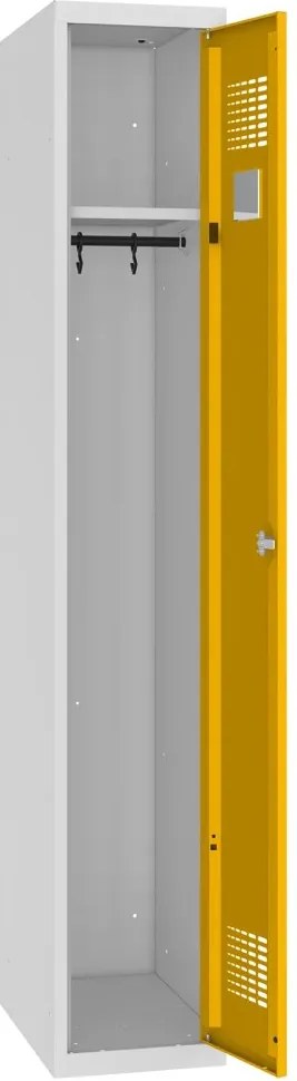 MALOW Šatní skříň kovová Sum 310 W šířka 300 mm [světle šedá, světle šedá, cylindrický zámek]