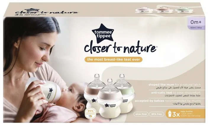 Tommee Tippee Kojenecká láhev C2N 150 ml 3 ks 0 m+