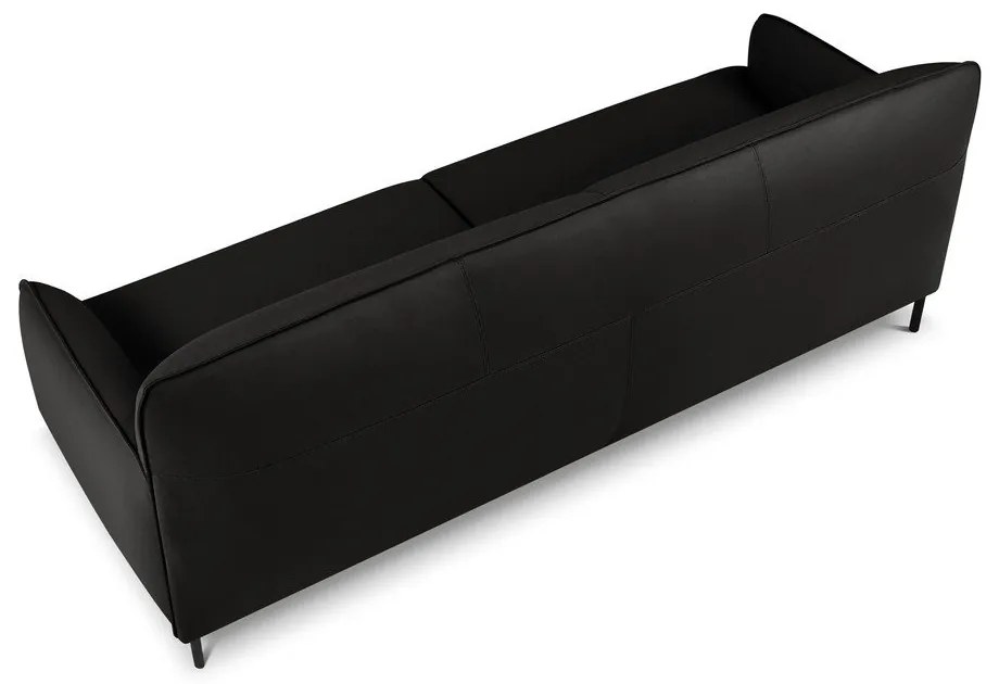 Černá kožená pohovka Windsor &amp; Co Sofas Neso, 235 x 90 cm