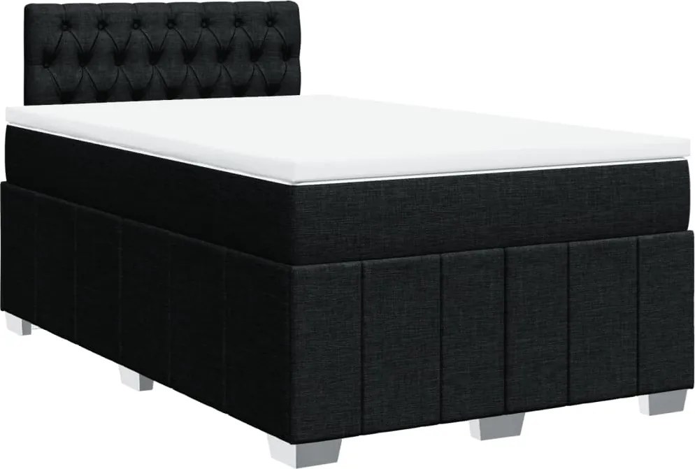 Box spring postel s matrací černá 120x200 cm textil 3289344
