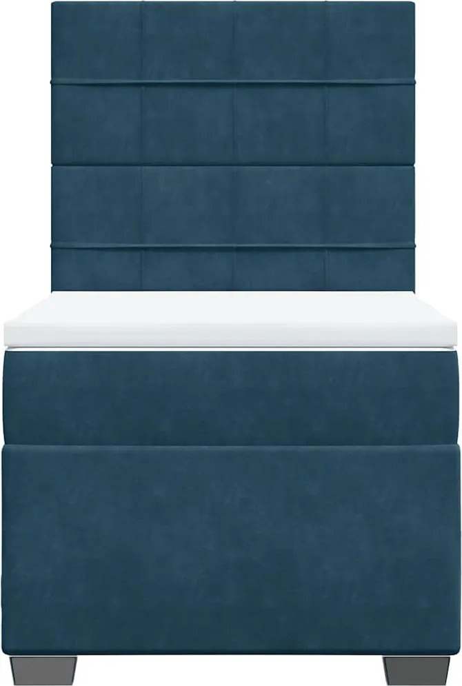 Box spring postel s matrací modrá 100 x 200 cm samet 3290838