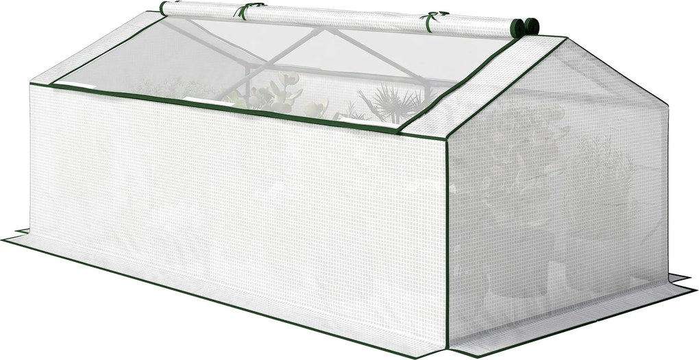 Outsunny fóliový skleník s PE sítí — mrazuvzdorný mini skleník pro balkon a zahradu, 180 × 90 × 70 cm | Aosom