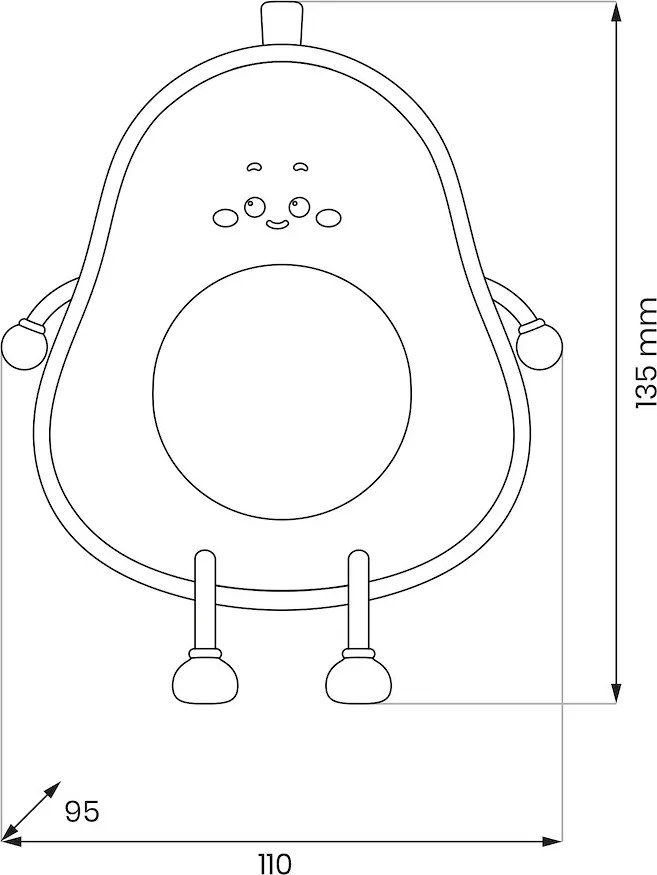 Dětská lampa Avocado, 1w, 3000k