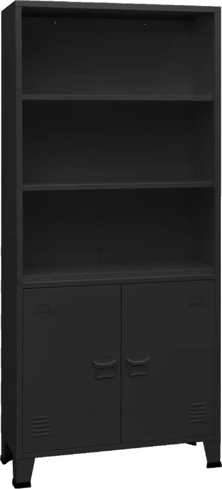 vidaXL Knihovna industriální 80 x 32 x 180 cm ocel [339632] Barva: Černá