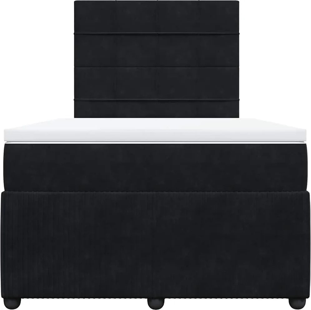 Box spring postel s matrací černá 120 x 190 cm samet 3294588
