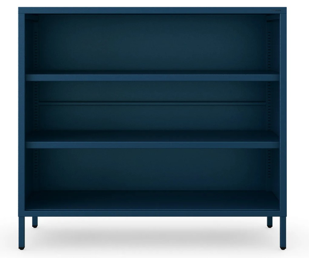 Regál nízký kovový otevřený na nožičkách námořnická modrá, 1000x900x350 mm: LUCA Modern