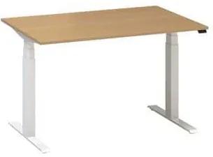 Alfa Office  Výškově nastavitelný kancelářský stůl Alfa Up s bílým podnožím, 120 x 80 x 61,5-127,5 cm, dezén divoká hruška