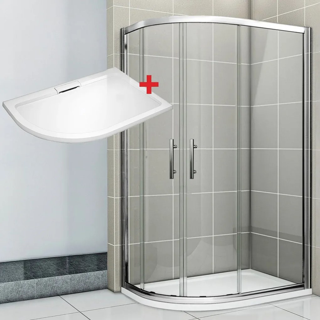NATALI HARD 100x80 Clear Pravý Sprchový kout asymetrický