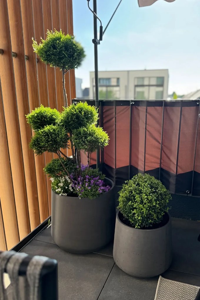 Květináč TROPICO, sklolaminát, výška 29 cm, antracit