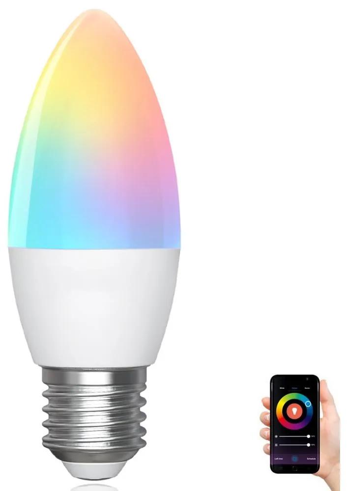 Aigostar B.V. | LED RGBW Stmívatelná žárovka C37 E27/6,5W/230V 2700-6500K Wi-Fi - Aigostar | AI0865