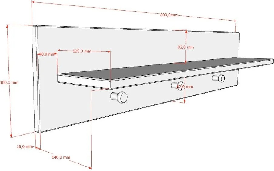 Béžový nástěnný dětský věšák 80x18 cm Sezane – Vipack