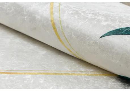 Dywany Luszczow Kusový koberec ANDRE pratelný 1150 Monstera odchází, kostka protiskluz, bílá / zlato Rozměr koberce: 80 x 150 cm