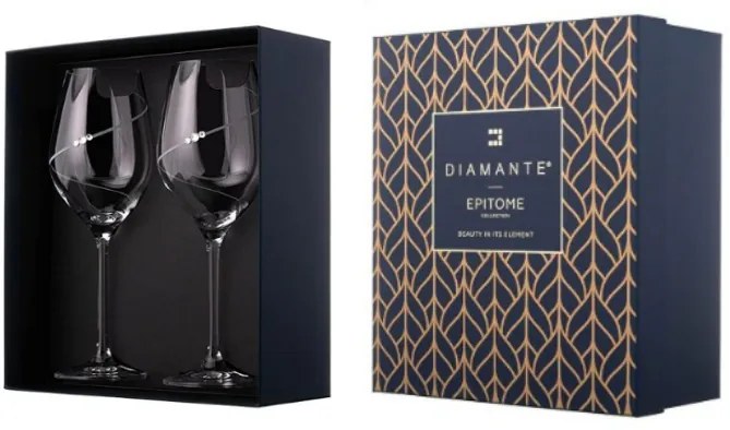 Diamante sklenice na bílé víno Silhouette City s krystaly Swarovski 360ml 2KS