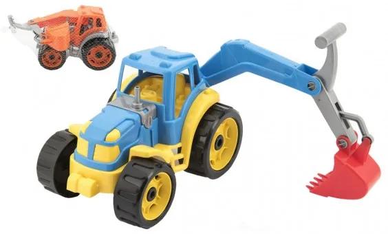 Teddies Traktor se lžící plast 16x24cm 2 barvy v síťce