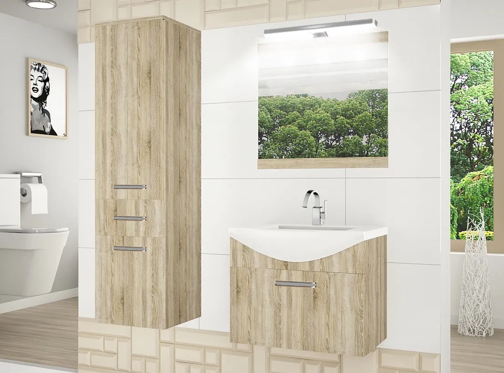 Moderní koupelnová sestava FINE s led osvětlením 2PRO + zrcadlo a umyvadlo 01 ZDARMA!! 186
