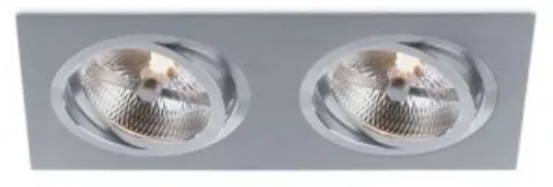 Vestavné svítidlo Aluminio Plata, kartáčovaný hliník 2x100W, 12V - BPM