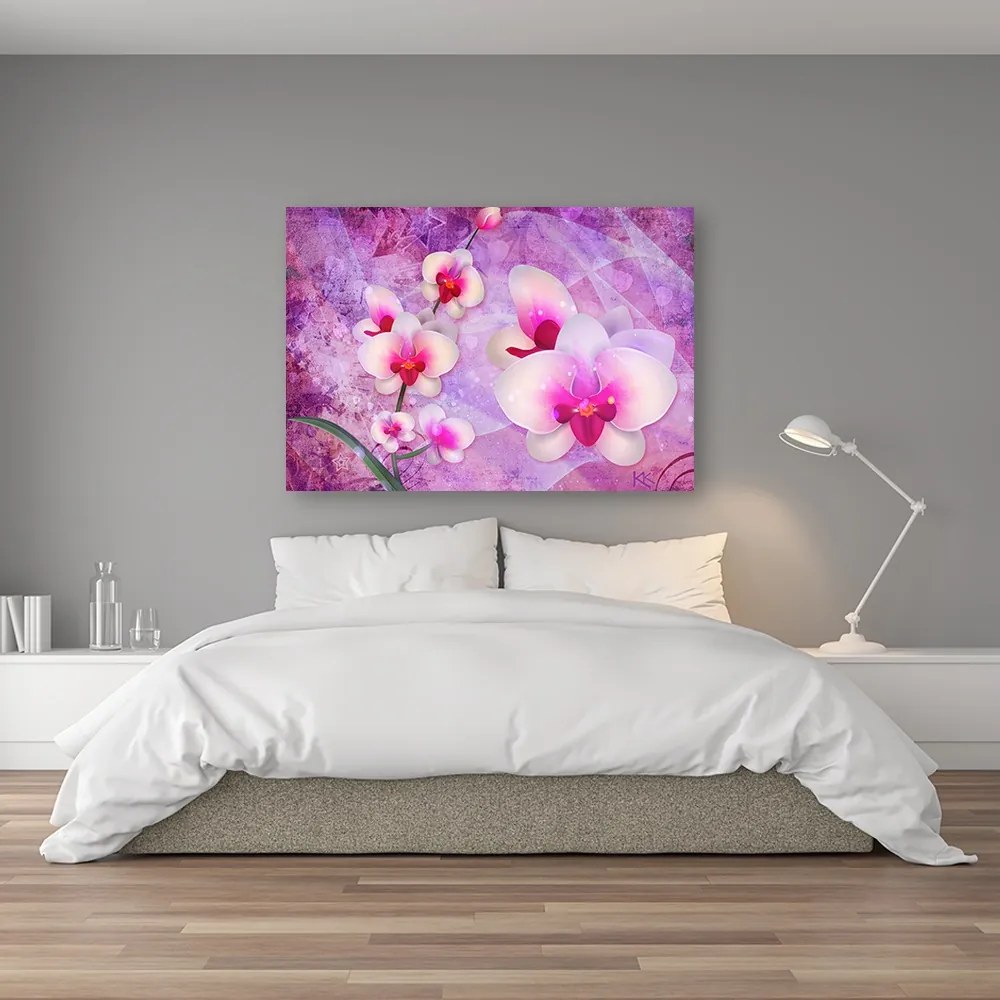 Obraz na plátně, Abstrakce orchidejí - 120x80 cm