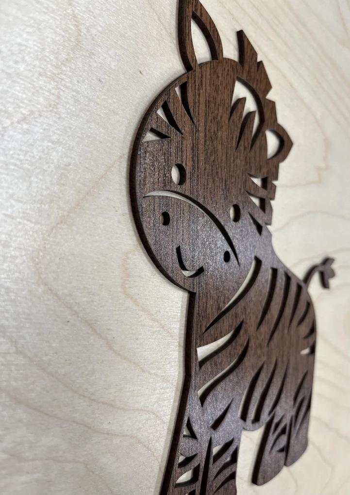 dřevo života Dřevěná dekorace ZEBRA Barevný vzor: Šedá, Rozměry (cm): 17x20