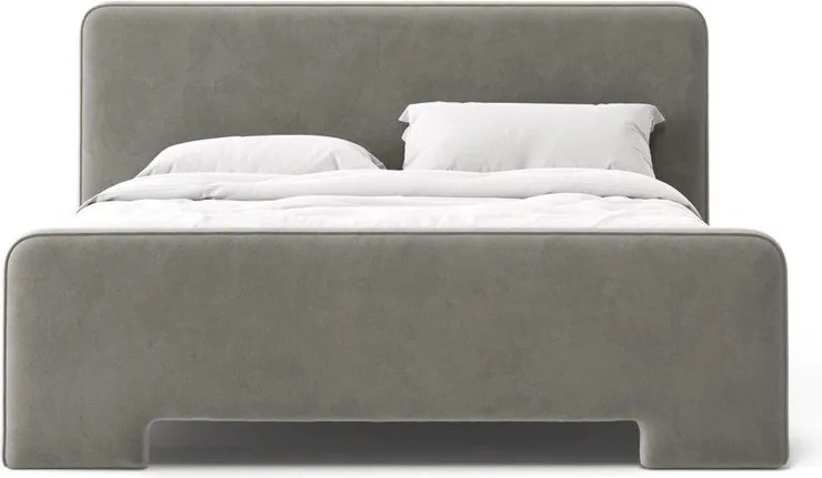 Šedá čalouněná dvoulůžková postel s roštem 140x200 cm Eda – Micadoni