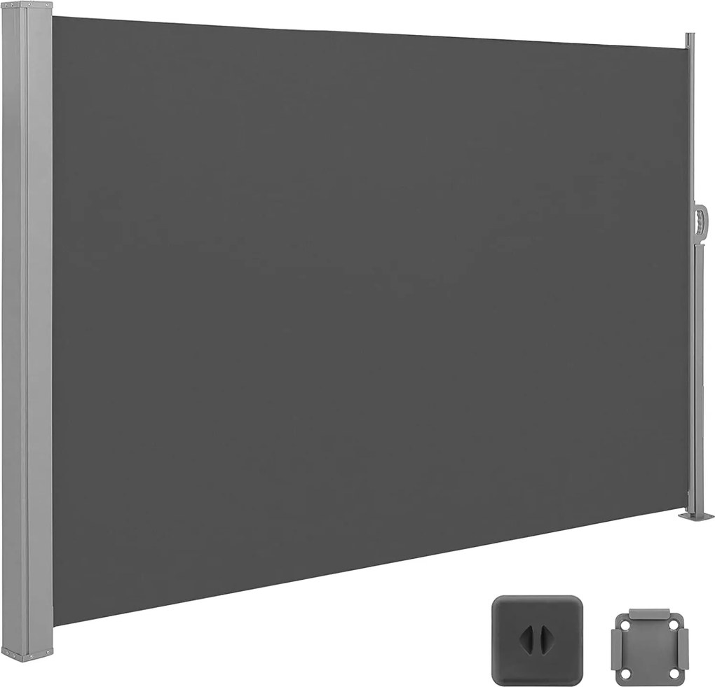 Venkovní vysouvací sluneční clona, 350 x 200 cm, kouřově šedá