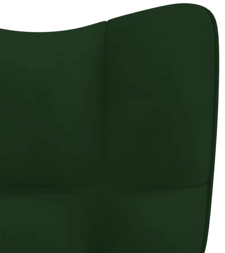 Relaxační křeslo Molde - samet | tmavě zelené