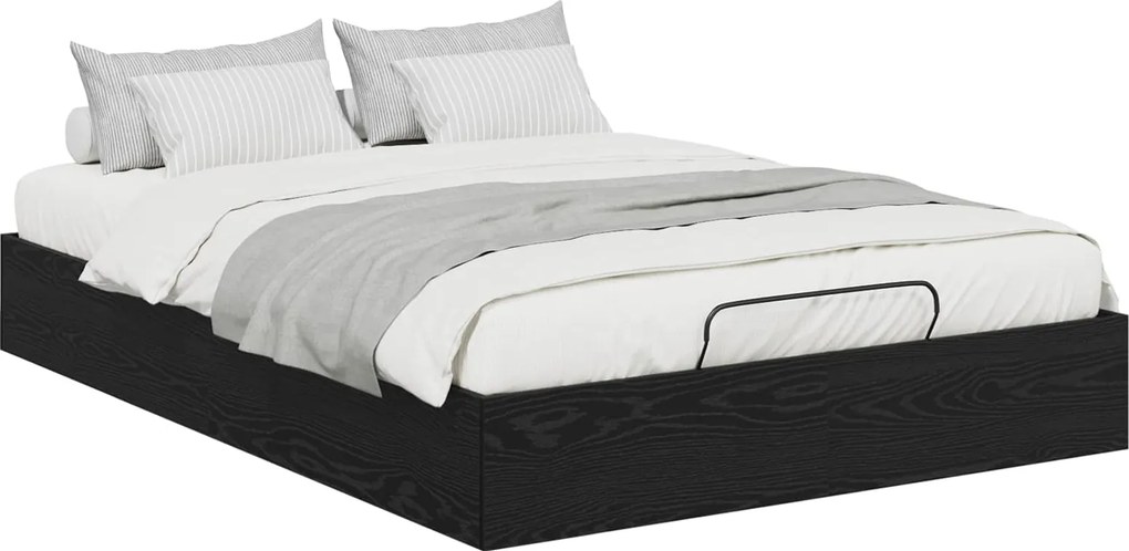 Ottoman postel Černý Dub 203 x 120 x 25 cm Dřevěný materiál 3409238
