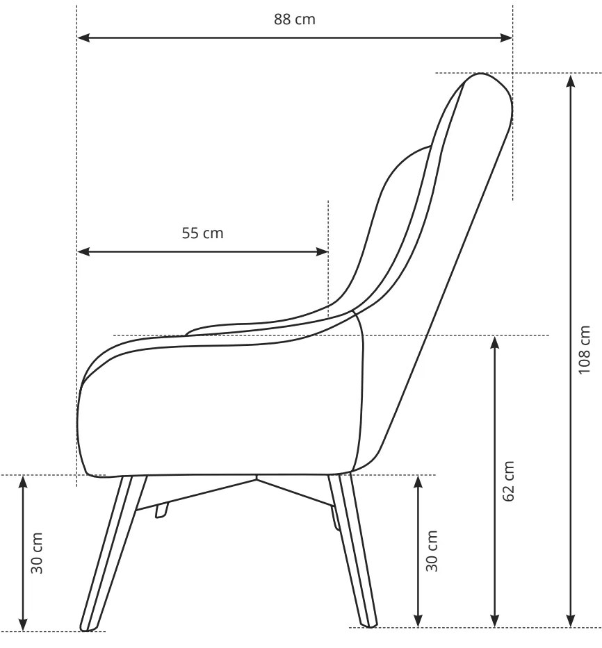 Křeslo Elis Caro Vyberte barvu látky: castel 82