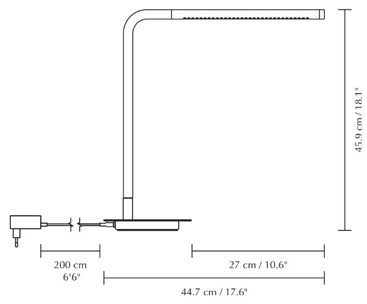 Kovová LED stmívatelná stolní lampa ve stříbrné barvě (výška 46 cm) Omni Table – UMAGE