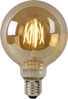Lucide LED žárovka - okrasné vlákno - Ø 9,5 cm - stmívatelné - 1x5W 2700K - Jantarová 49016/05/62