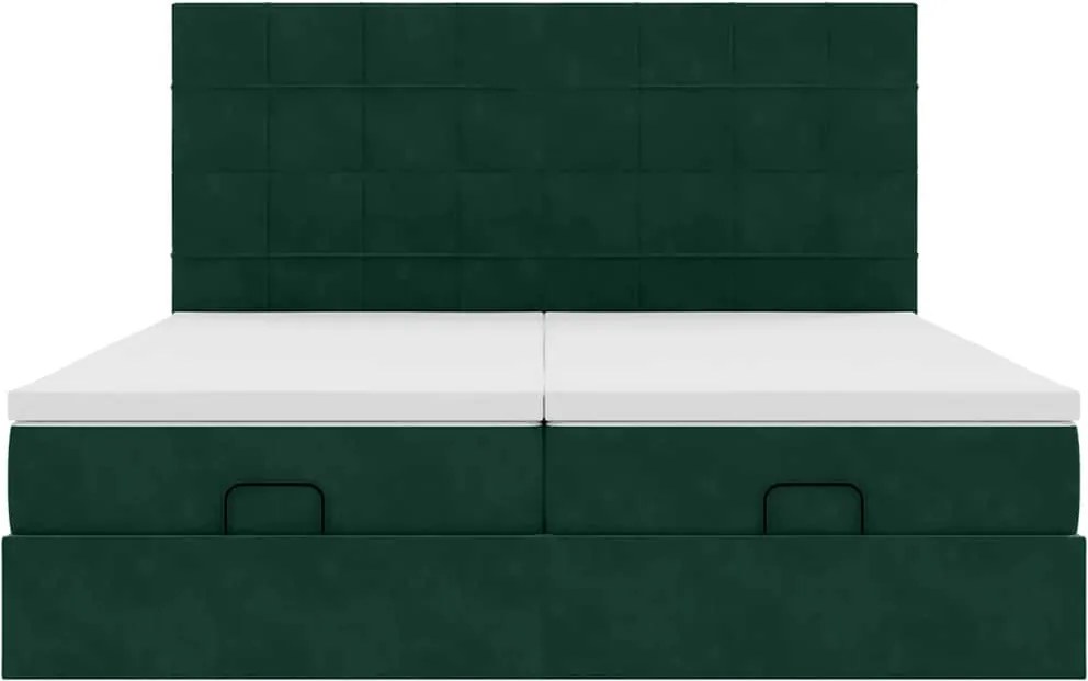 Osmanský rám postele s matracíes tmavě šedá 180x200cm samet 3314624