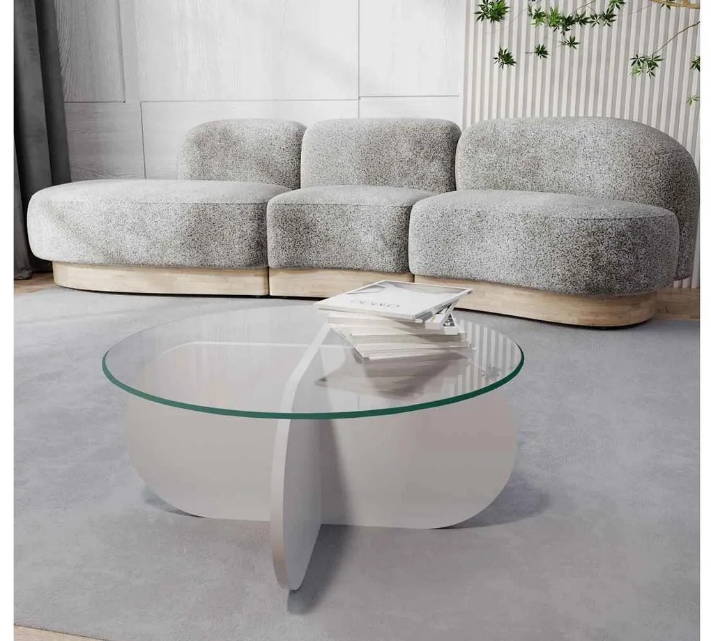 Designový konferenční stolek Jameela 75 cm bílý