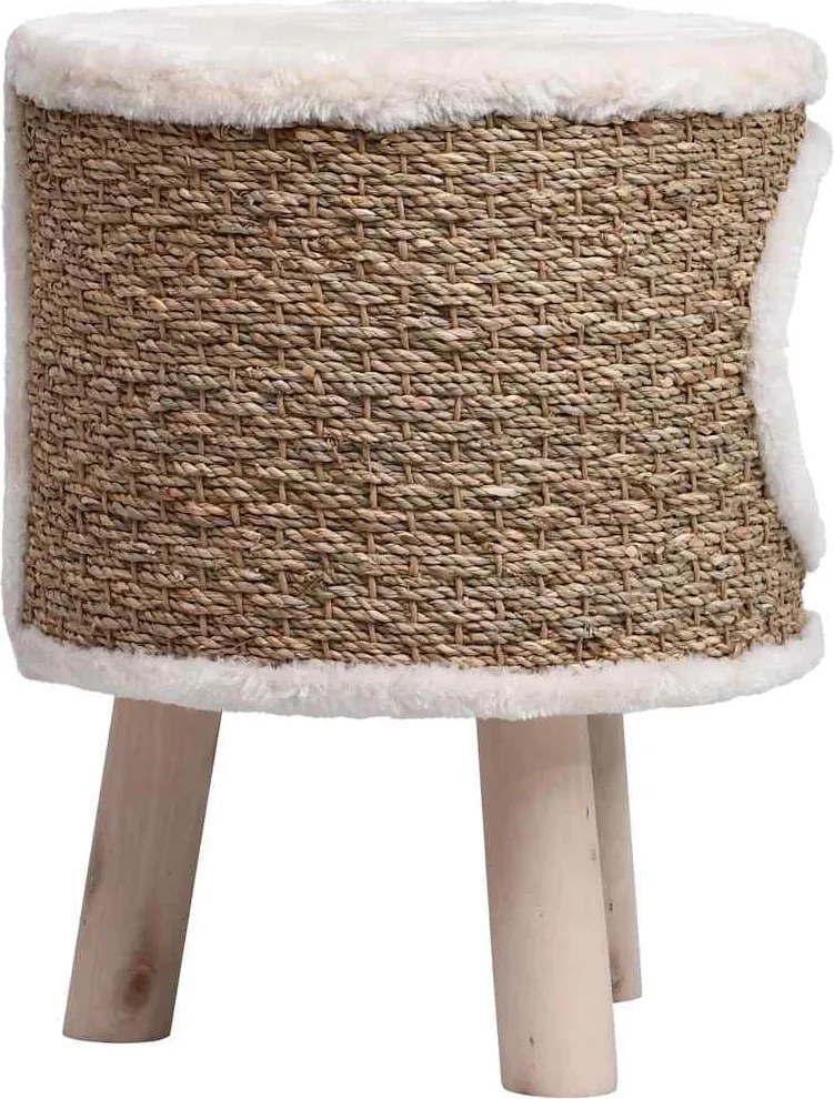 Kočičí domeček s dřevěnými nohami 41 cm mořská tráva 170970