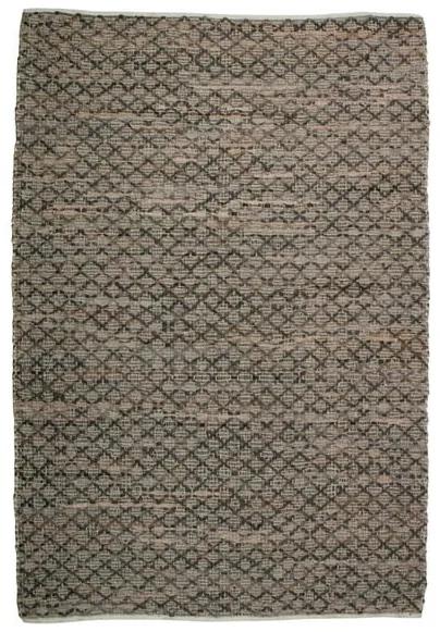 Hnědý koberec z kůže a juty BePureHome Twined, 240 x 170 cm