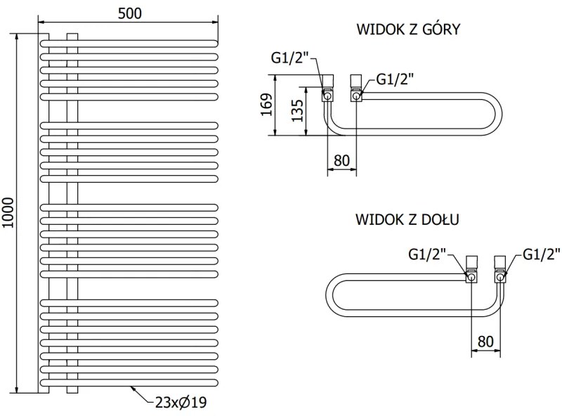 Mexen Amor topné těleso 1000 x 500 mm, 809 W, bílá, W120-1000-500-00-20