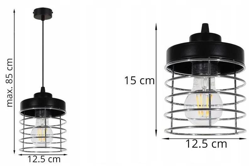 Závěsné svítidlo RASTI, 1x drátěné stínítko (výběr ze 2 barev), CH