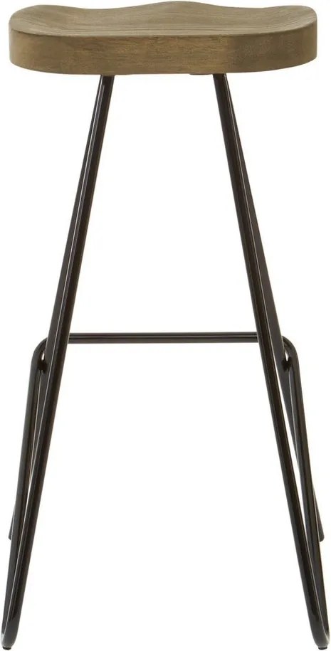 Černá/v přírodní barvě barová stolička z jilmového dřeva (výška sedáku 78 cm) District – Premier Housewares