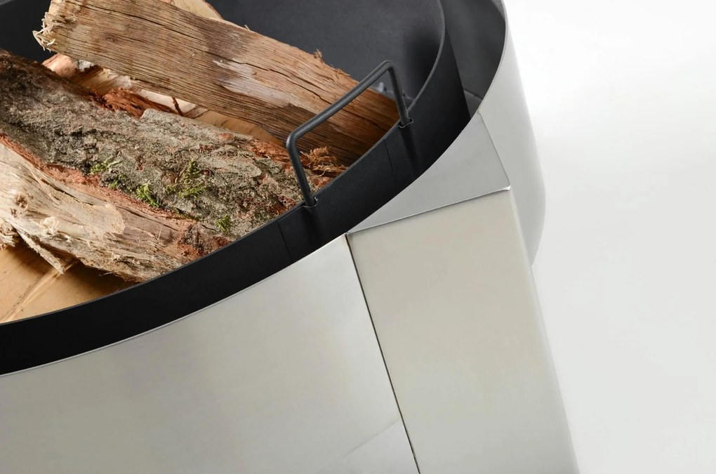Designové ohniště FUEGO, průměr 58 cm, nerez, stříbrná