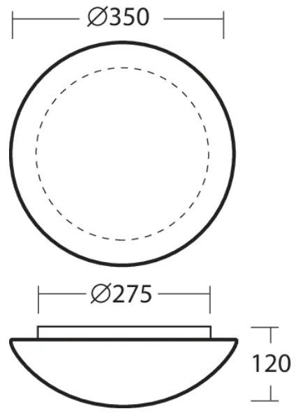 Osmont 59509 Aura 3, stropní/nástěnné svítidlo z triplexového skla, 14W LED 4000K, prům. 35cm