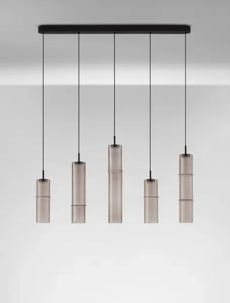 Designový lustr Sano 5 line Smoky
