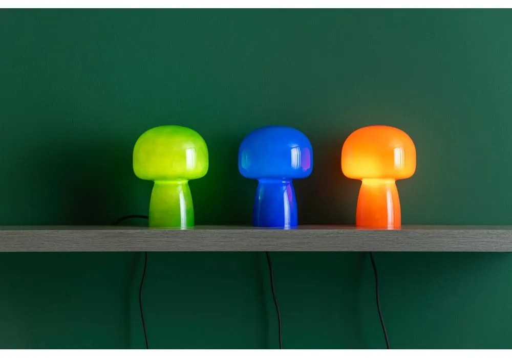Tmavě zelená skleněná stolní lampa (výška 20 cm) Fervor – Leitmotiv