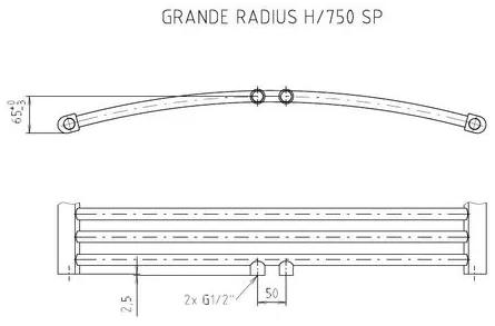 EBS Grande G7565OWSP Radiátor kombinovaný, 75x65cm, bílá