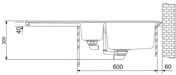 Franke Maris MRG 651 Granitový dřez s vaničkou a s vaničkou a s odkapem oboustranné provedení, 97x50cm, kašmír, 114.0505.615