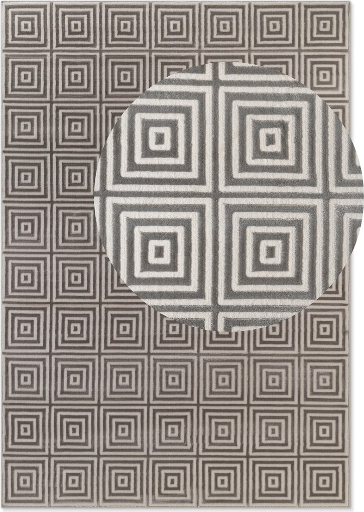 ELLE Decoration, Kusový koberec Perles 106185 White Grey z kolekce Elle, 120x170, šedá, ložnice