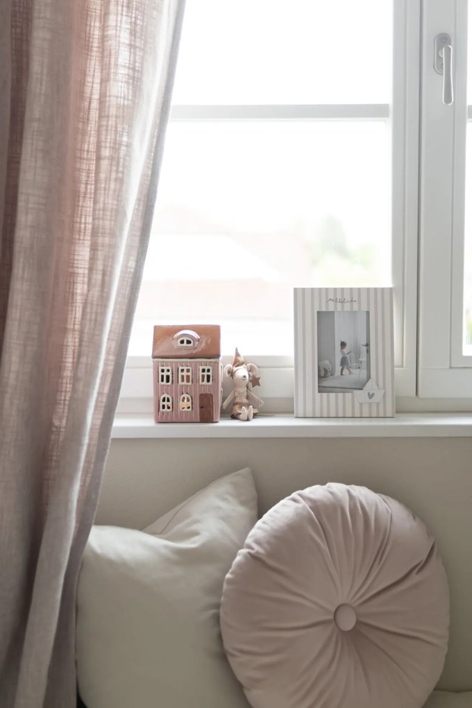 Ib Laursen Keramický svícen Thorshavn Arched Dormer Window, růžová barva, keramika