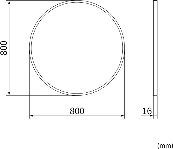 Erga Round, kulaté zrcadlo 80cm, zlatý rám, ERG-V01-ROUND-8080-GD