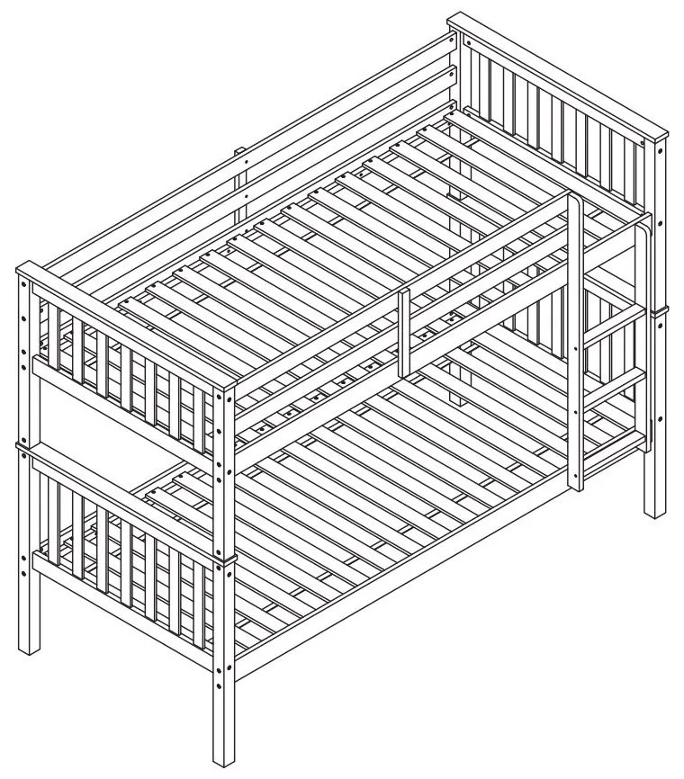 CASARREDO Postel patrová TWINS 90x200 cm bílá